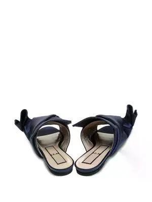 N°21 Satin Knot-embellishment Sandals - Blue