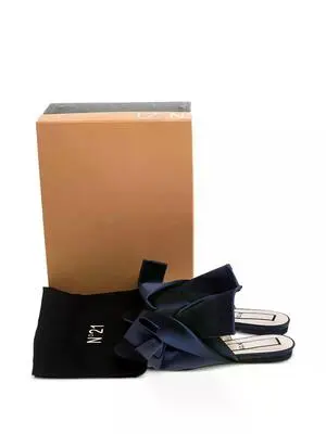 N°21 Satin Knot-embellishment Sandals - Blue
