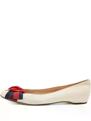 Gucci Web Bow-detail Ballet Flats