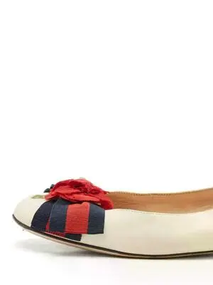 Gucci Web Bow-detail Ballet Flats