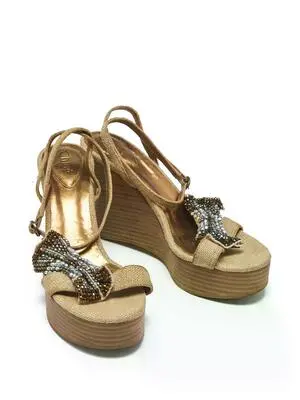 Chloé 105mm Crystal-embellished Wedge Sandals
