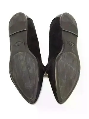 TOD'S Suede Bar-detail Loafers - Black