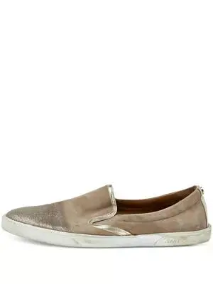 JIMMY CHOO Suede Glitter Slip-on Sneakers