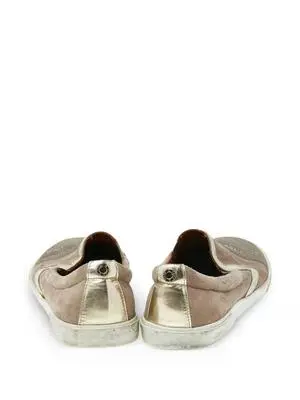 JIMMY CHOO Suede Glitter Slip-on Sneakers