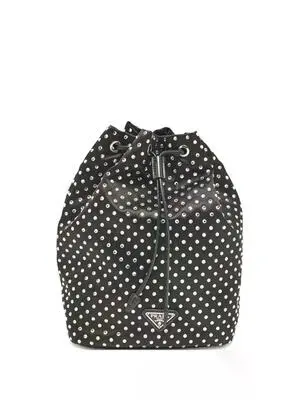Prada Crystal Embellishment Drawstring Bucket Bag