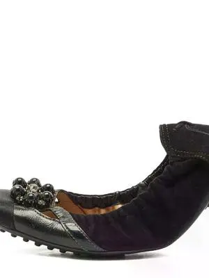 TOD'S Beaded Panelled Ballet Flats