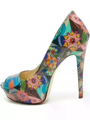 LORIBLU Printed Leather Pumps