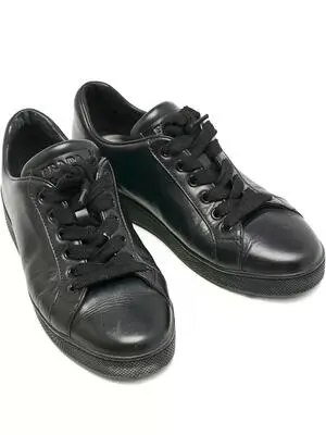 Prada Leather Lace Up Sneakers