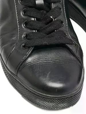 Prada Leather Lace Up Sneakers