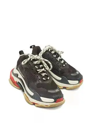 Balenciaga Triple S Leather Mesh Sneakers