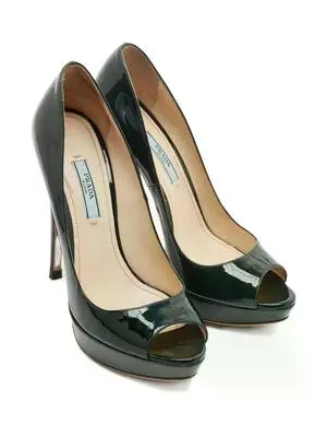 Prada Patent Leather Peep-toe Pumps