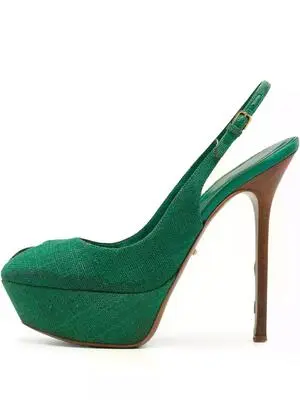 SERGIO ROSSI Peep-toe Slingback Sandals