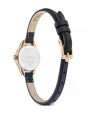 Furla Leather Strap Watch - Black