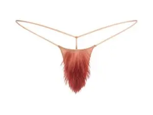 SKIMS Faux Hair Micro String Thong - Clay Ginger Straight