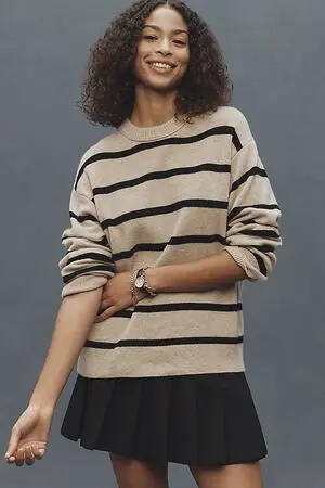 Women's Striped Crew Neck Sweaters