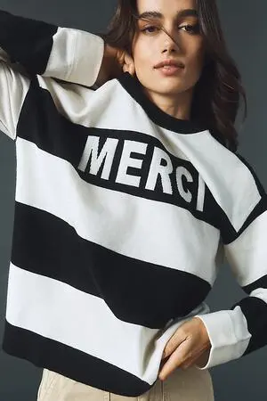 Sanctuary Merci 24/7 Popover Sweater - Black/white Stripe