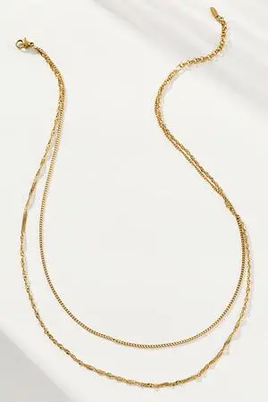 Anthropologie Water-resistant Layered Necklace - Gold