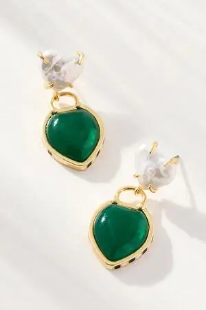 Clare V. Le Heartbreaker Earrings - Green