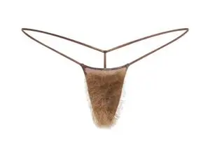 SKIMS Faux Hair Micro String Thong - Cocoa Brown Straight