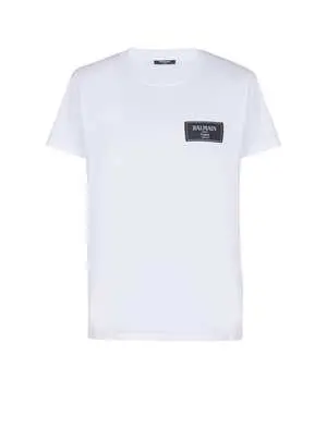 Balmain T-shirt With Couture Label - White