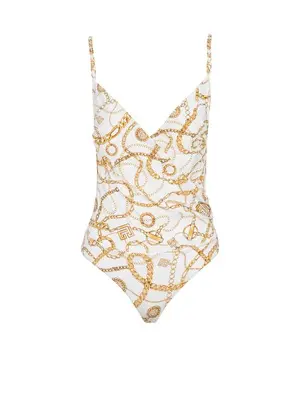 Balmain Printed One-piece Swimsuit - Gold