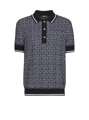Balmain Pb Labyrinth Knit Polo Shirt
