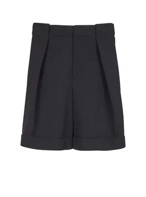 Balmain Pleated Gabardine Shorts