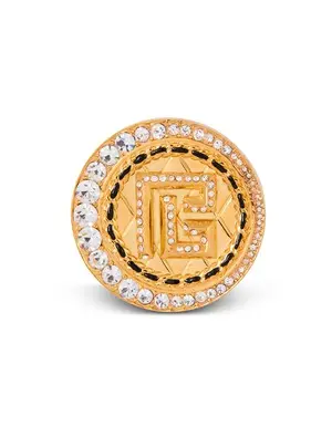 Balmain Pb Brooch With Rhinestones - Gold