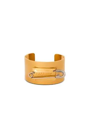 Balmain Brass Safety Pin Cuff Bracelet - Gold