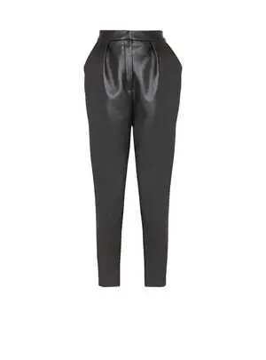 Balmain High-waisted Faux Leather Trousers
