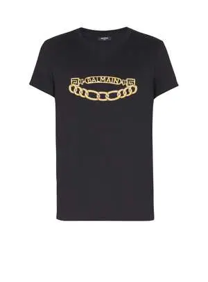 Black Chain Print T-Shirts for Men