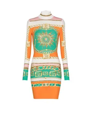 Balmain Short Printed Bodycon Dress