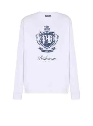 Balmain College Emblem Cotton Sweatshirt