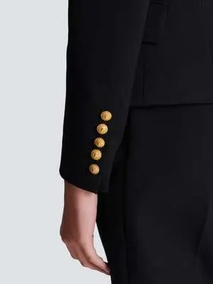 Balmain Grain De Poudre Fitted Jacket - Black