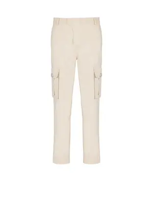 Balmain Cotton Twill Cargo Trousers - Beige
