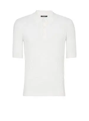 Balmain Monogram Knit Polo Shirt