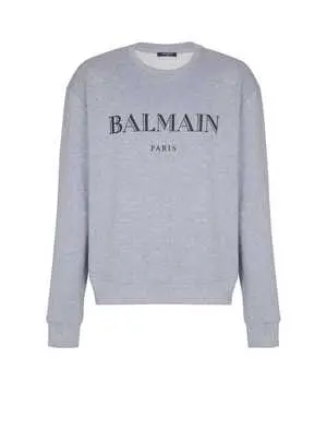 Balmain Printed Cotton Sweatshirt - Grey