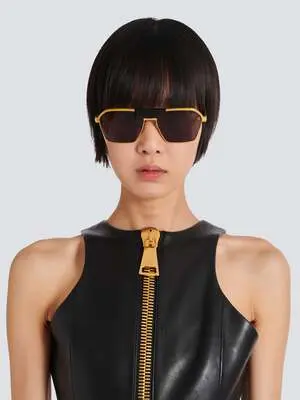 Balmain Sergeant Aviator Sunglasses - Gold