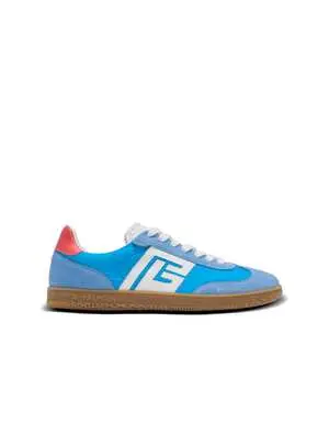 Balmain Swan Leather, Suede, And Nylon Sneakers