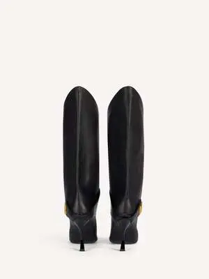 Balmain Twist Heeled Leather Boots
