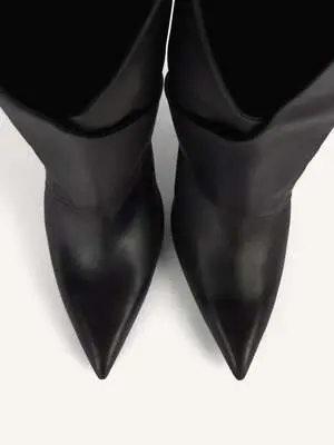 Balmain Twist Heeled Leather Boots