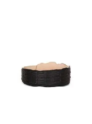 Balmain Wide Crocodile-print Leather Belt - Black