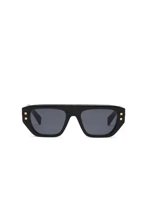 Balmain B-army Ii Rectangle Sunglasses - Gold