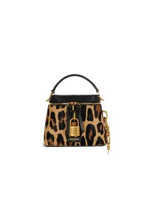 Balmain Pulse Vanity Leopard Print Leather Bag