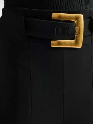 Balmain Stretch Milano Jersey Trousers With Anthem Buckle Belt