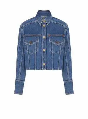 Balmain Cropped Denim Jacket