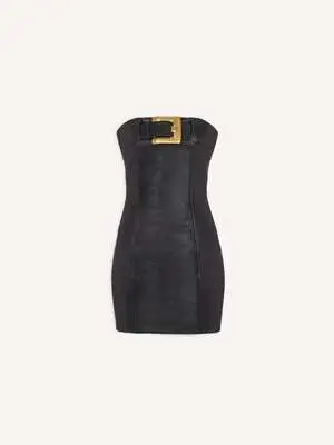 Balmain Bustier Dress With Anthem Belt - Black