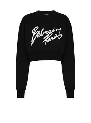 Balmain Printed Cotton Sweatshirt - Black