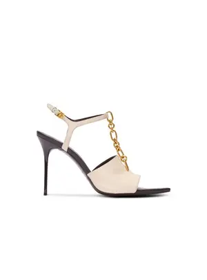 Balmain Sync Leather Sandals - Beige