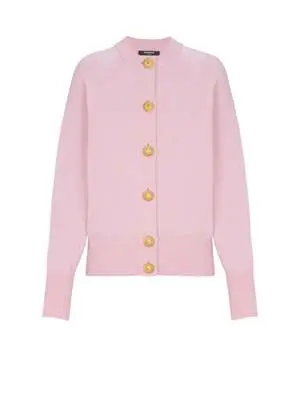 Balmain Buttoned Eco-cashmere Cardigan - Pink